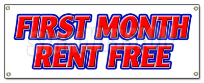 FIRST MONTH RENT FREE BANNER SIGN apartment promotion rent lease condo ...