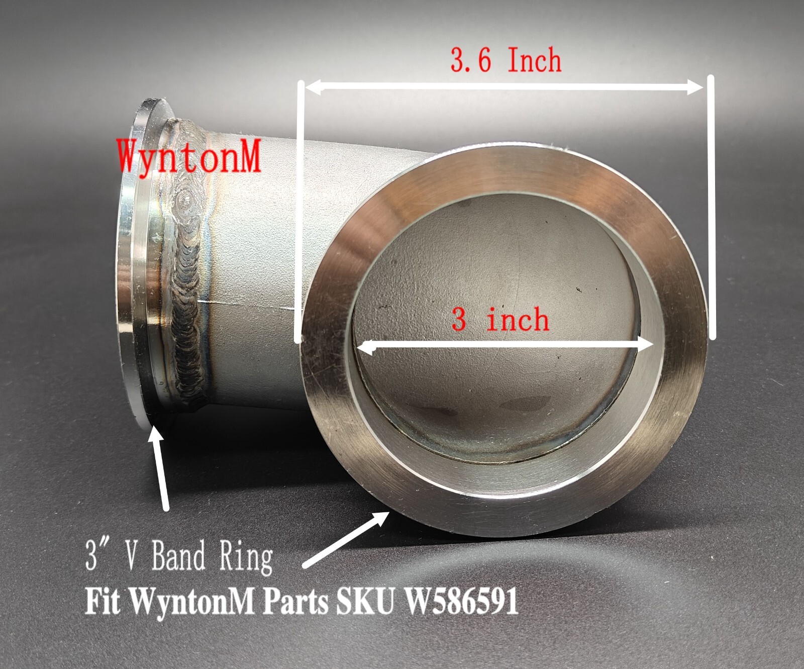 3 Inch V Band Low Profile Elbow Downpipe Exhaust pipe Stainless Steel ...