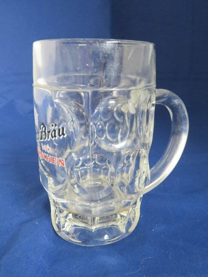 Vtg German PSCHORR BRAU Munchen Dimpled Glass Beer 5" STEIN Bier Munich ...
