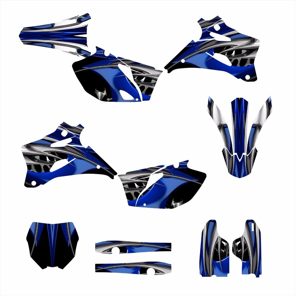 2006 2007 2008 2009 YZ250F YZ450F Graphics decal sticker kit #4444 Blue ...