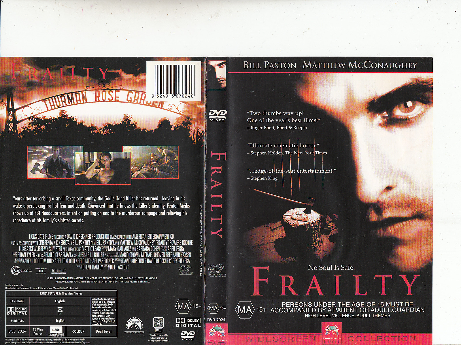 Frailty-2001-[Bill Paxton]-Lions Gate Films-Movie LGF-DVD | eBay