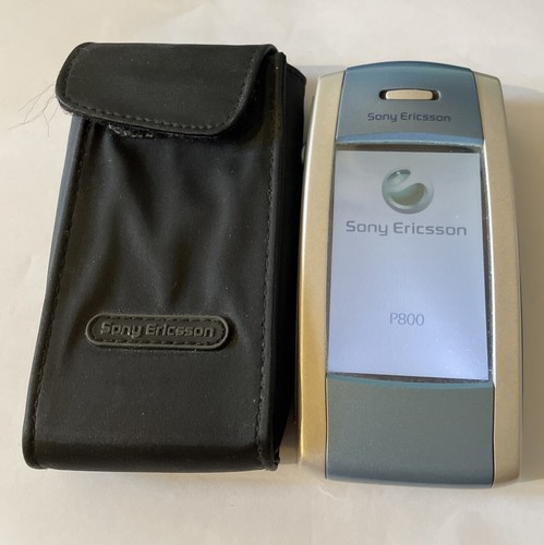 Sony Ericsson P800 Mobile Phone (2002) w/ Carrying Case (Blue/Silver ...