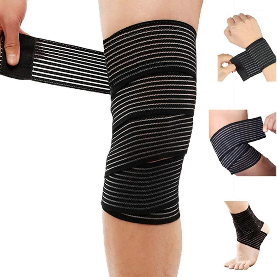 Extra Long Elastic Knee Wrap Compression Bandage Brace Support for Legs ...