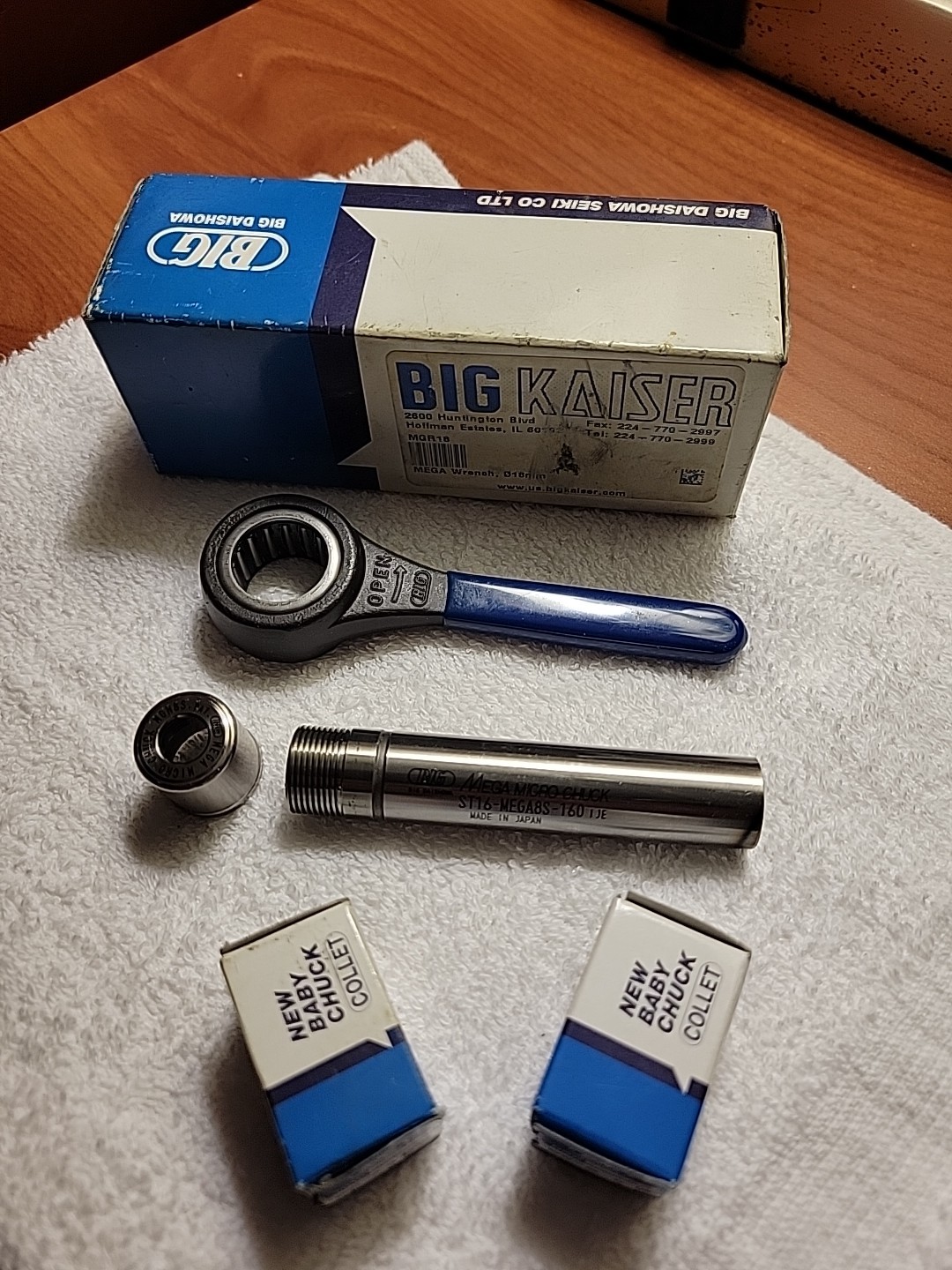 Big Kaiser Torque Wrench MGR 18 W/ Mega Micro Holder/Mega Nut/Collets ...