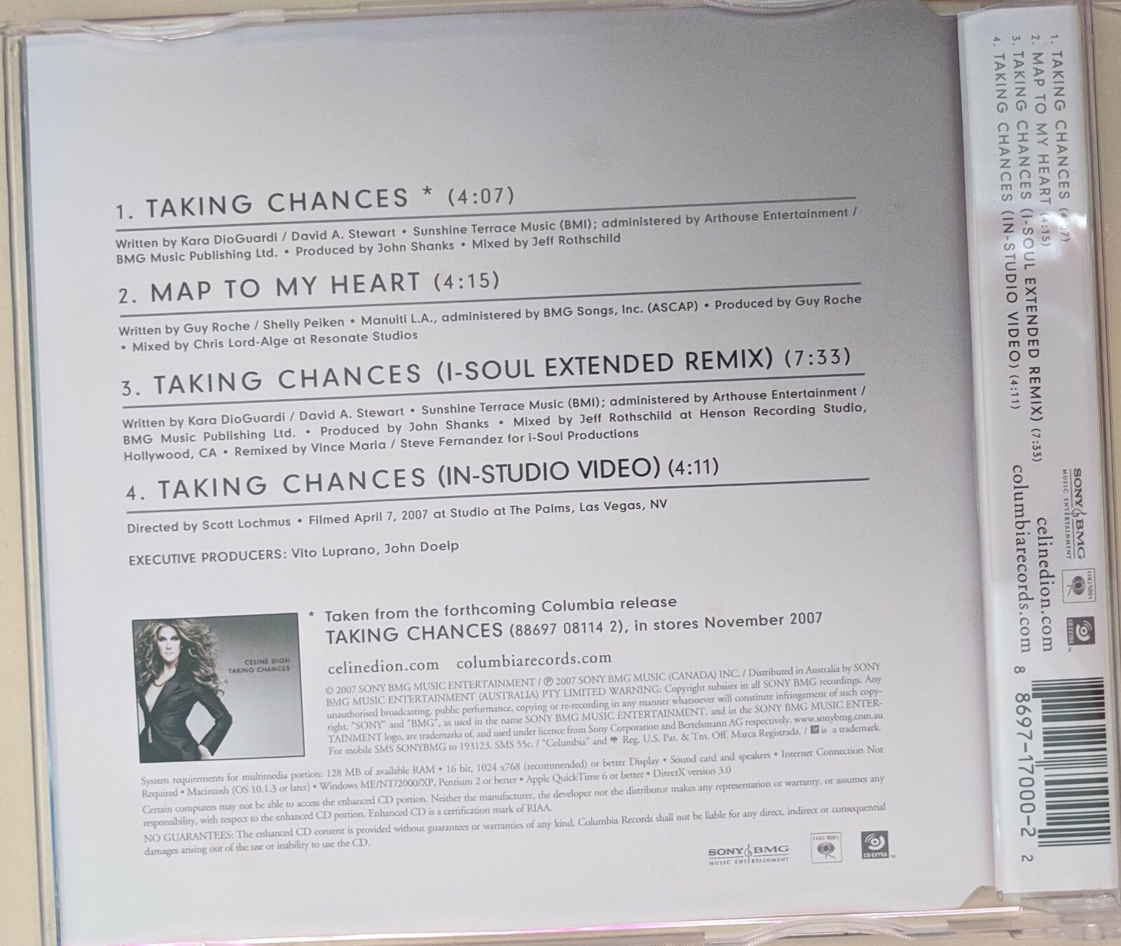 CELINE DION Taking Chances CD single 88697170002 Columbia Australia 2007 Enhance 886971700022 | eBay