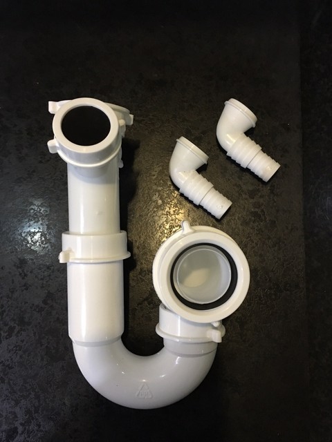 Kitchen Sink Trap With 2 Washing/dishwasher Machine Waste Pipe Spigot ...
