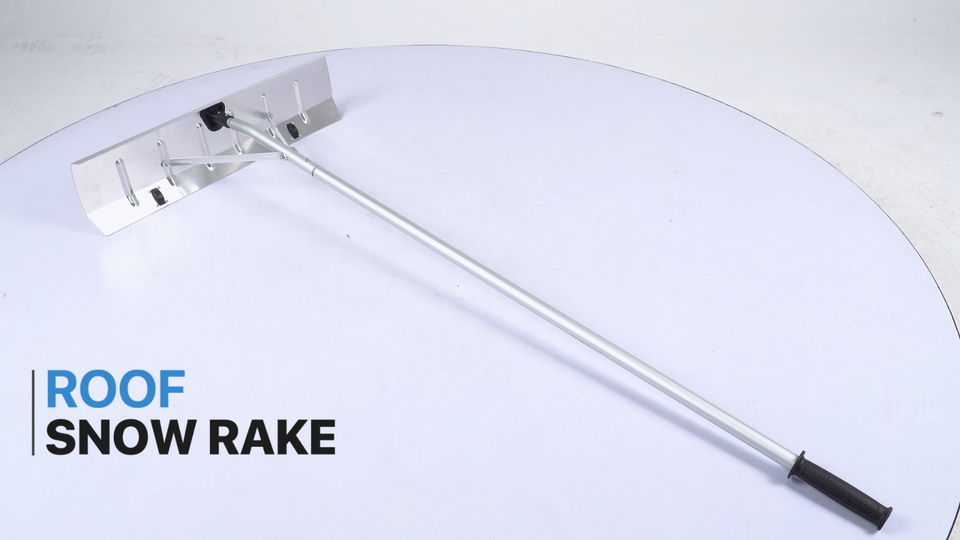 26"Aluminum Blade Adjustable Roof Snow Rake Removal Tool w/20ft Reach ...