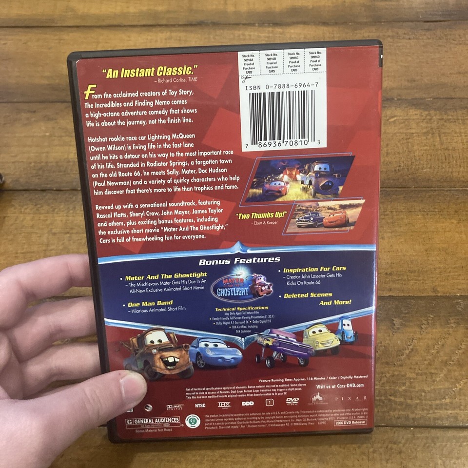 Cars (DVD, 2006, Full Screen) W/ Slipcover | eBay