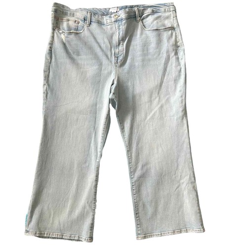 Good American Curve Cropped Jeans Light Wash Size 26 | eBay