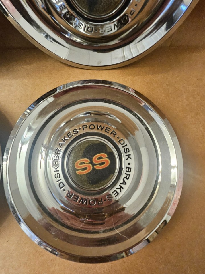 Vintage USED GM/CHEVY CAMARO CHEVELLE NOVA SS RALLY WHEEL CENTER CAPS ...