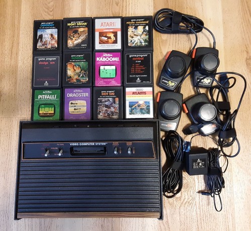 UNTESTED Atari 2600 CX-2600A Wood Grain 4 Switch Console Bundle with ...