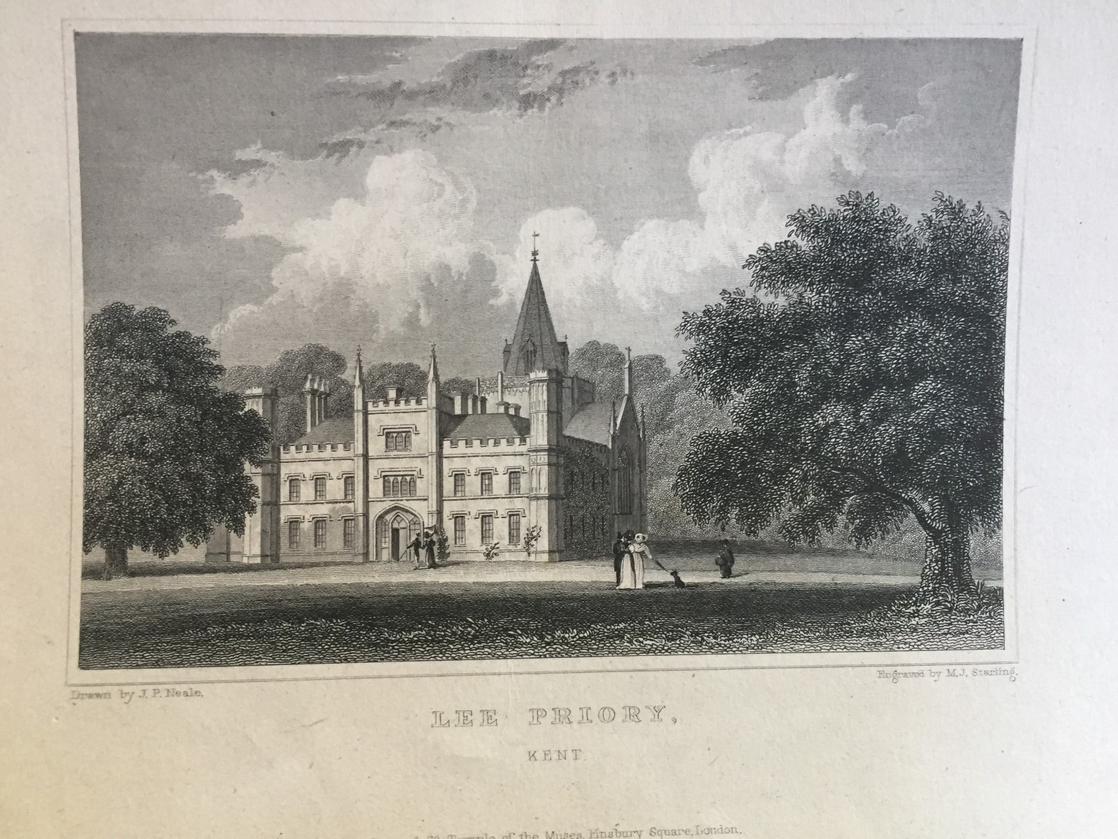 1831 Antique Print; Lee Priory, Littlebourne, Kent after Neale | eBay UK