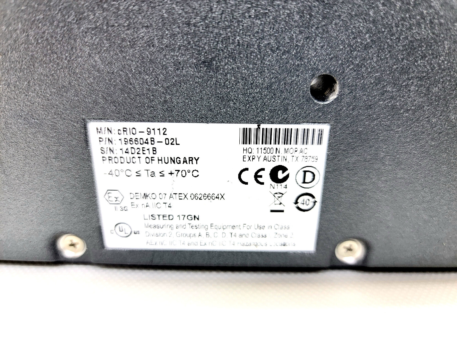 National Instruments NI cRIO-9012 Controller with cRIO-9112 4-Slot FPGA ...