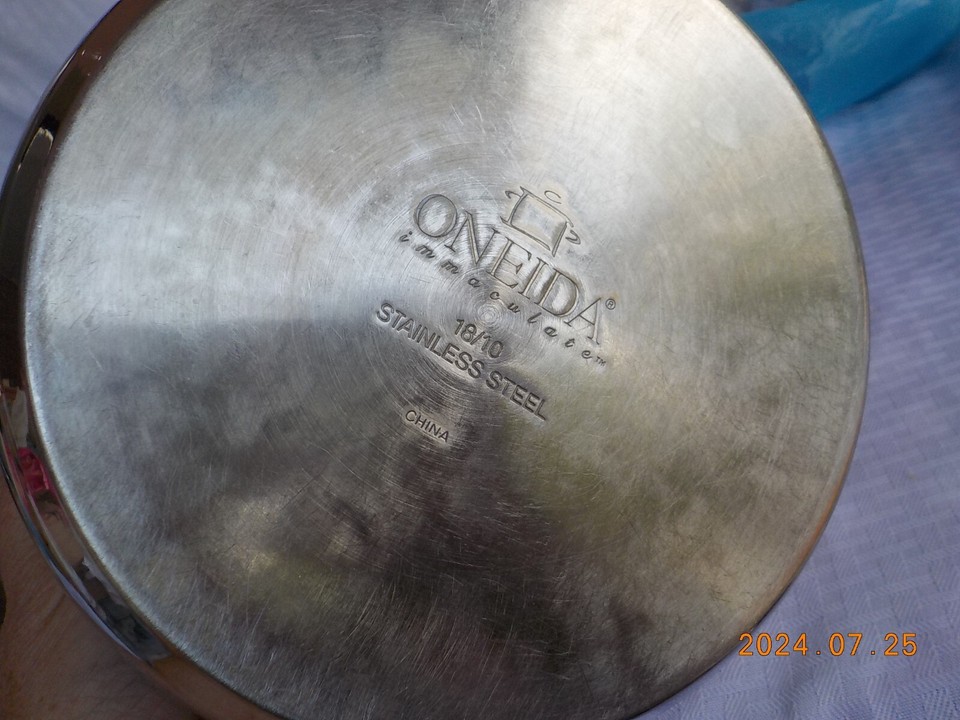 set of 3 ONEIDA Immaculate 18/10 stainless steel cook pots and 1 lid | eBay