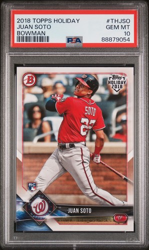 PSA 10 JUAN SOTO 2018 Topps Bowman Holiday Yankees Rookie Card RC GEM ...