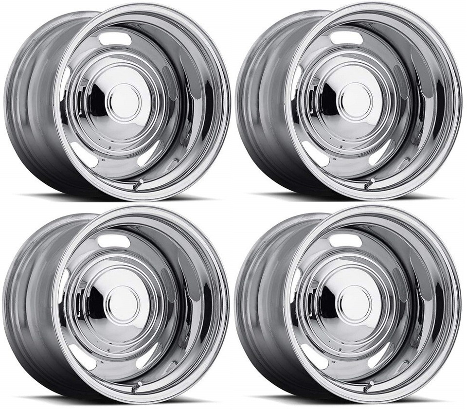 15x8 CHROME RALLY MOON WHEELS RIMS TIRES 255 60 15 BFGOODRICH TIRES SET ...