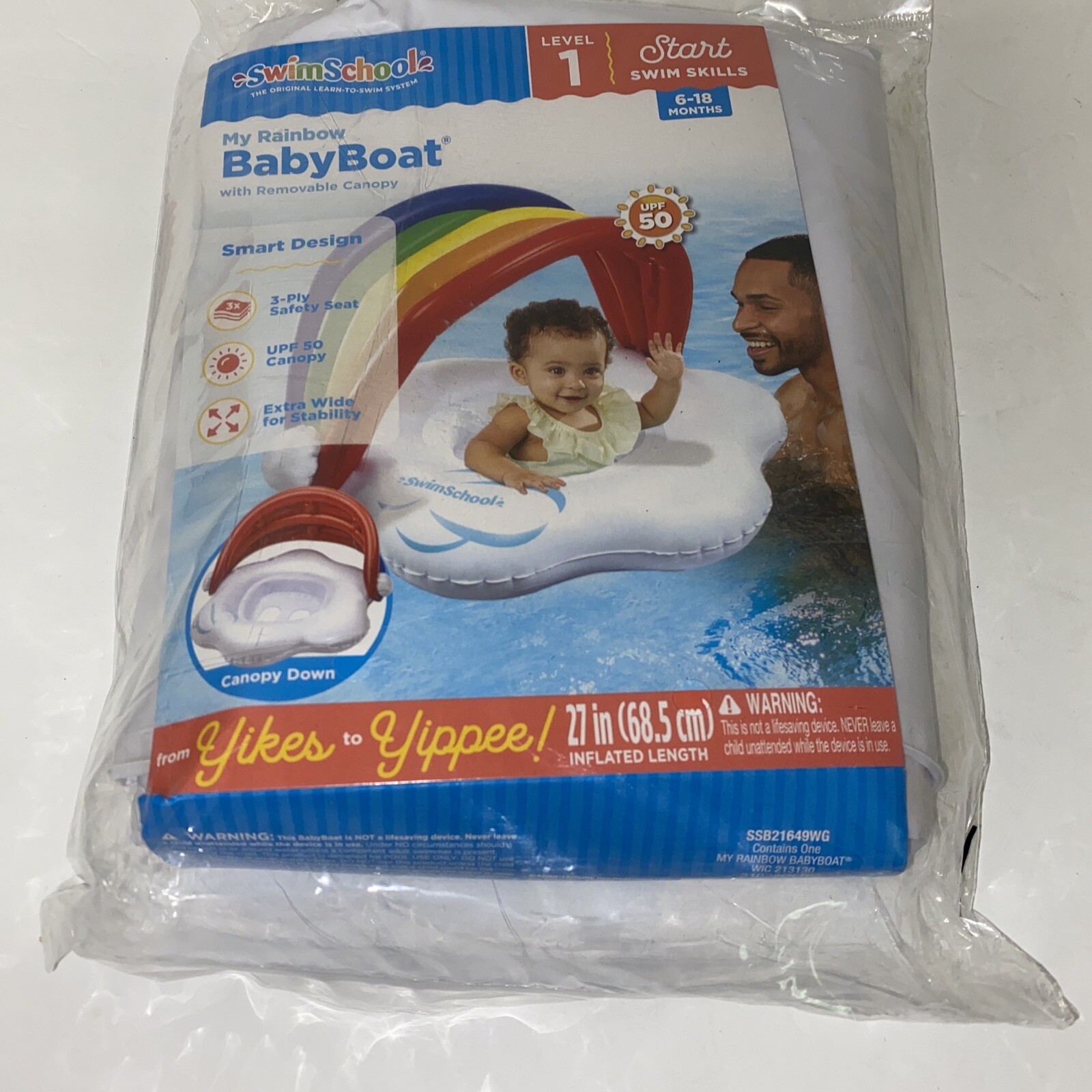 NEW Swim School BABY Float RAINBOW Cloud 6-18 Month Level 1 POOL Seat ...