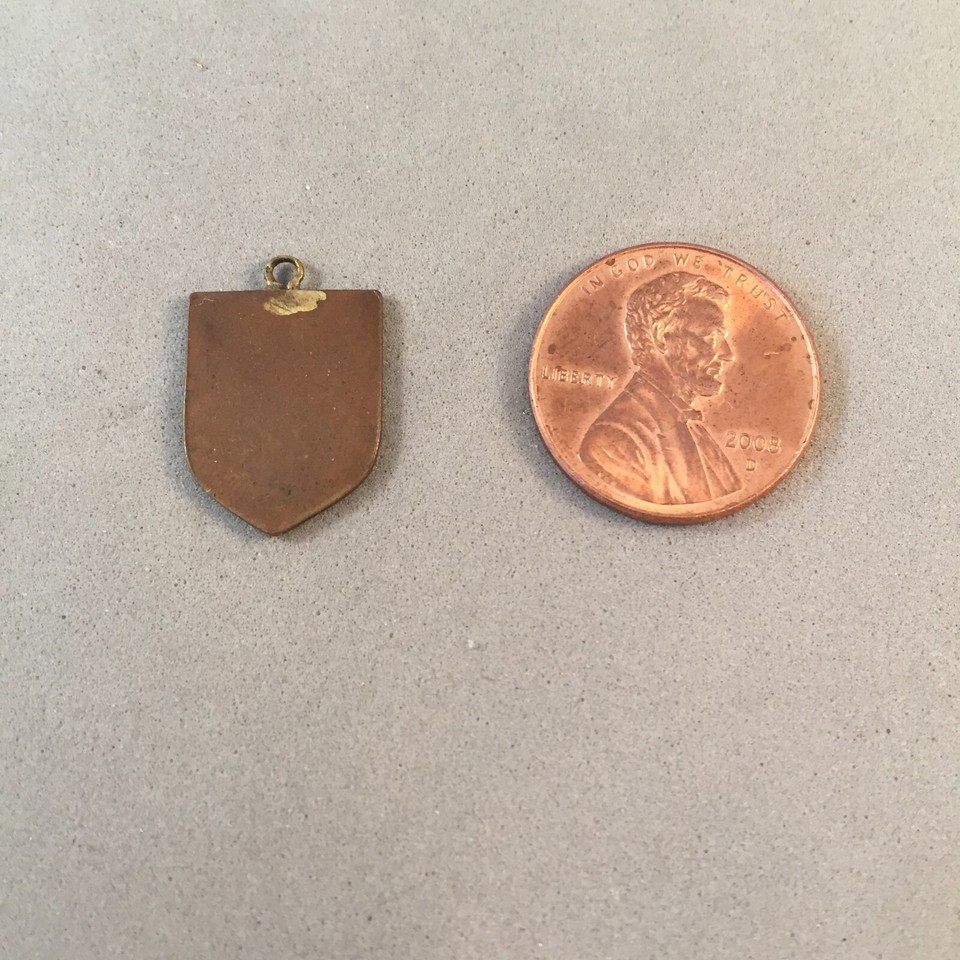 VINTAGE Silver Tone MAYHOFEN Mountain Goat Enamel Travel Shield CHARM ...