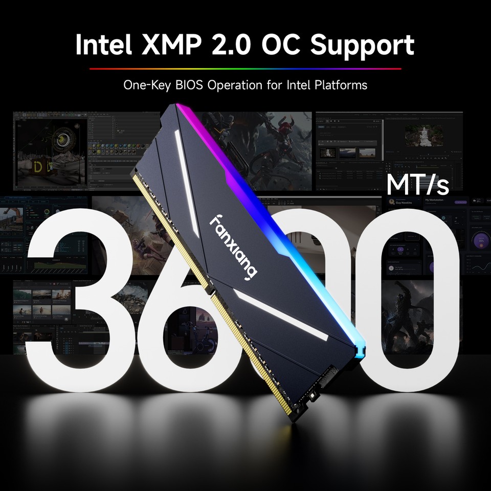 Fanxiang RGB 16GB 32GB DDR4 RAM Sticks 3200 3600MHz Dual Channel ...