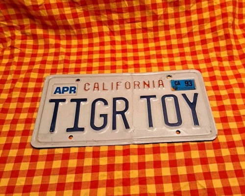 1 Vintage 1993 California embossed license plate red white blue letters ...