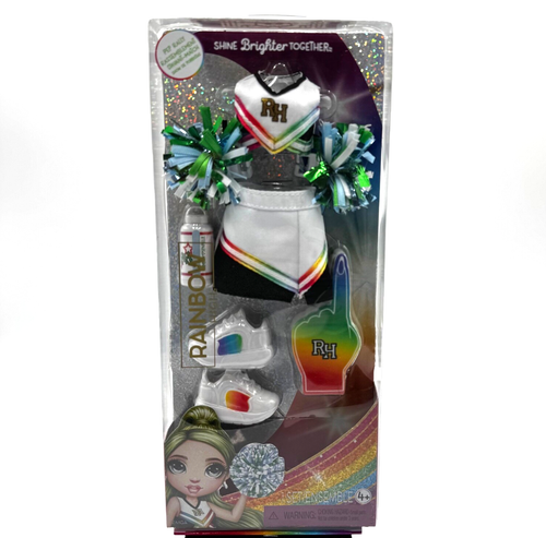 Rainbow High Pep Rally Cheerleader Outfit Set Skirt Top Shoes Doll ...