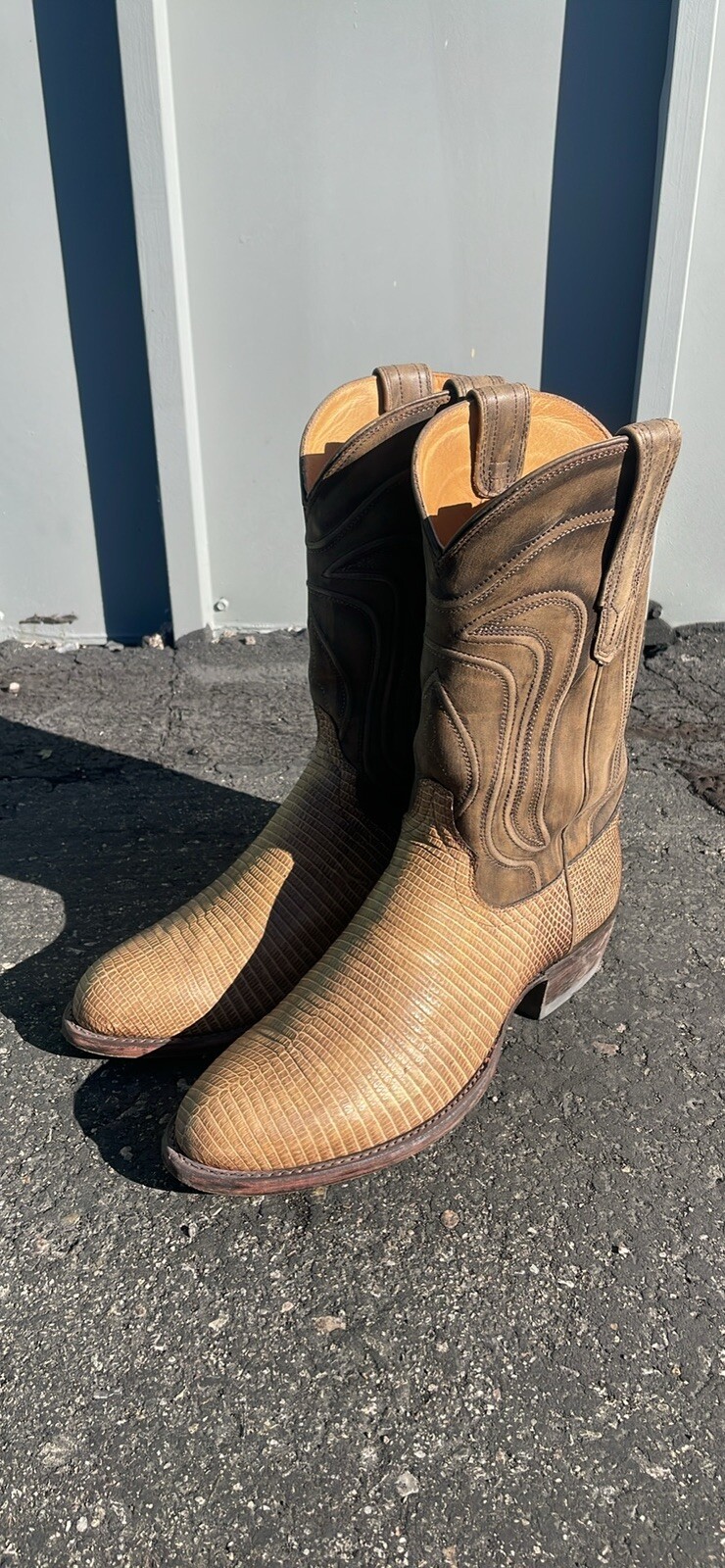 Tecovas The Nolan Relic Lizard Cowboy Boots 8.5D - Gem