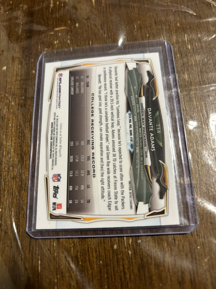 Davante Adams ROOKIE 2014 Topps Chrome Refractor #114 RC SILVER PRIZM ...