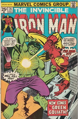 Marvel Invincible Iron Man #76 VS Hulk 1975 | eBay