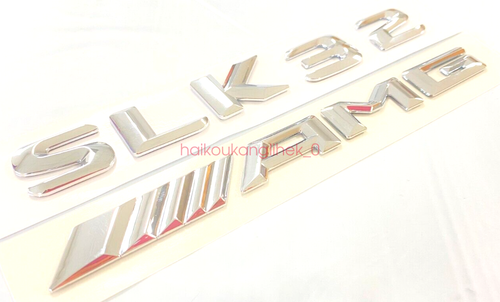CHROME SLK32+AMG FIT MERCEDES SLK32 REAR TRUNK EMBLEM BADGE NAMEPLATE ...
