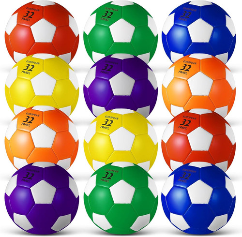 12 Pcs Soccer Balls with Pump Official Size 3/4/5 Soccer Ball Bulk for ...