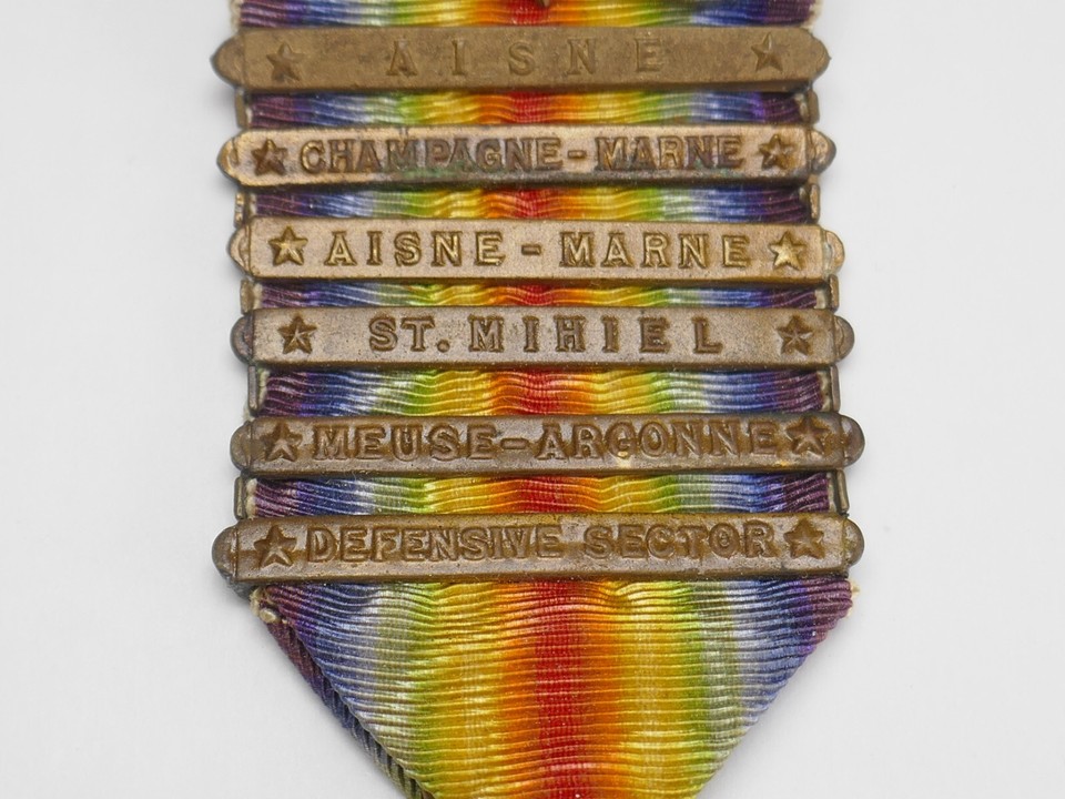 WWI US Military Victory Medal With Ribbon & Battle Bars Navy Army ...