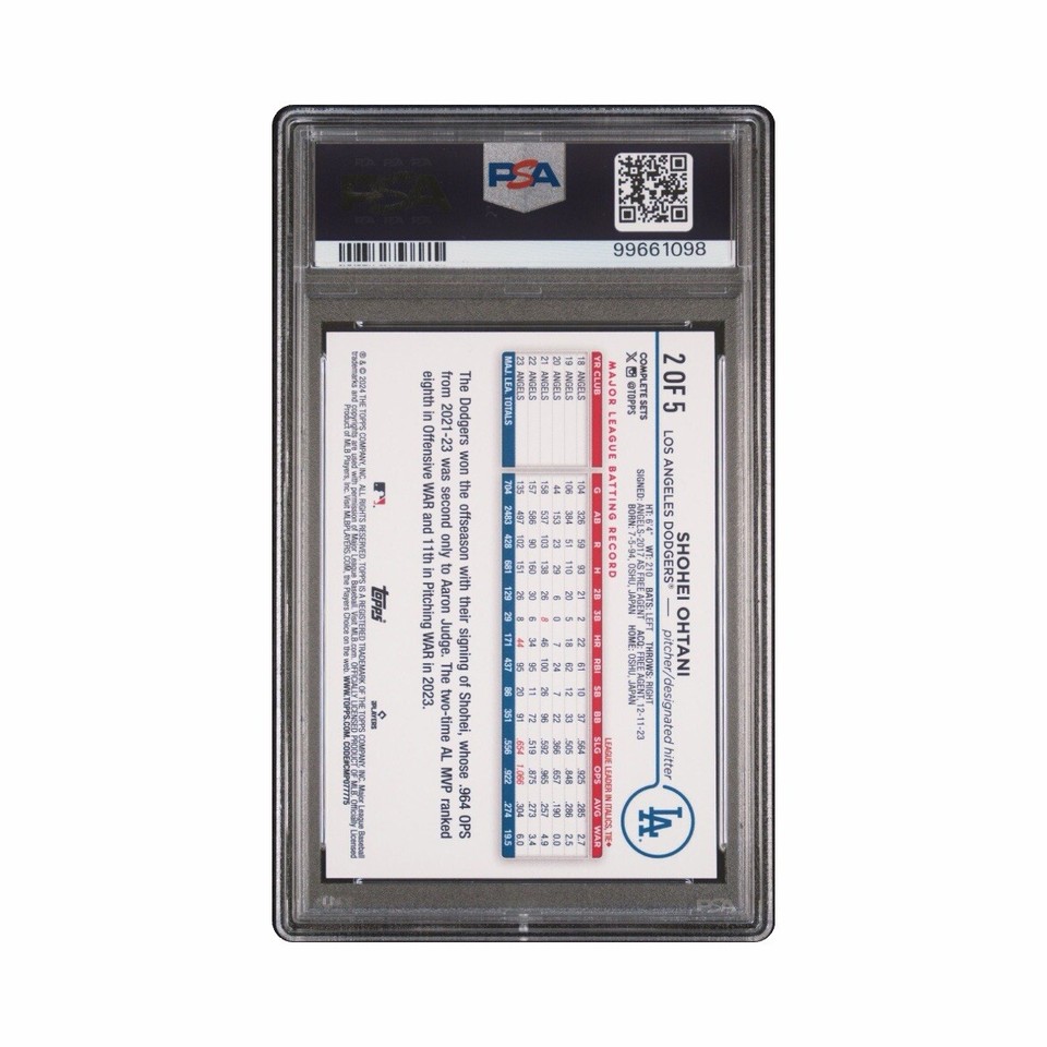 2024 Topps ASG Complete Set Shohei Ohtani Image Variations #2 PSA 9 LA ...
