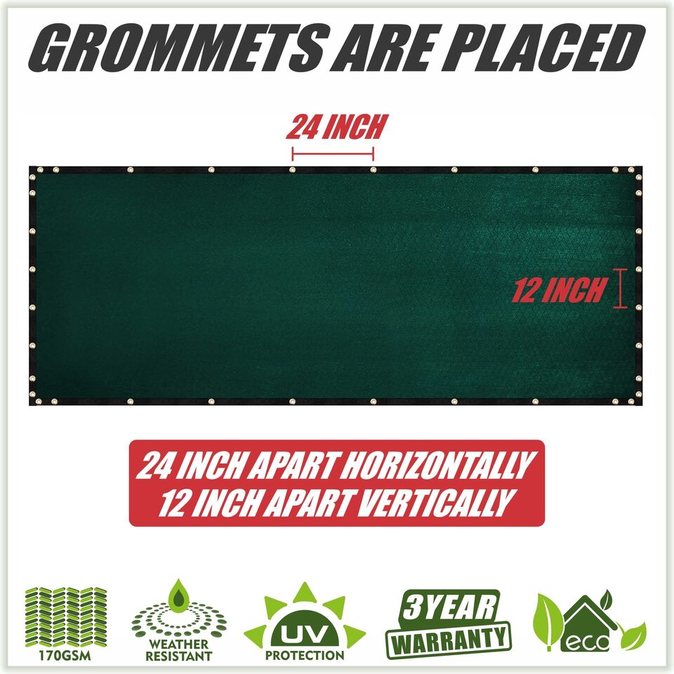 ColourTree Green 4 ft Tall Fence Privacy Wind Screen Mesh Windscreen ...