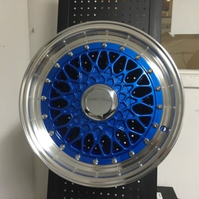 15" RS CLASSIC STYLE BLUE RIMS WHEELS 4X100 4X114.3 4LUG | eBay