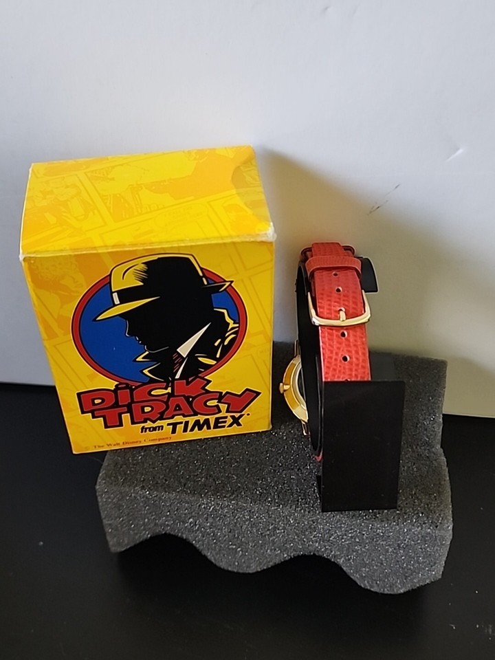 Vintage Dick Tracy Timex Watch Red Band & Clear Crystal W/Box (Needs ...
