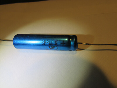100uF, 50DC, Sprague BLUE 500D Axial Lead Capacitor 100uF, 50VDC, 50V ...