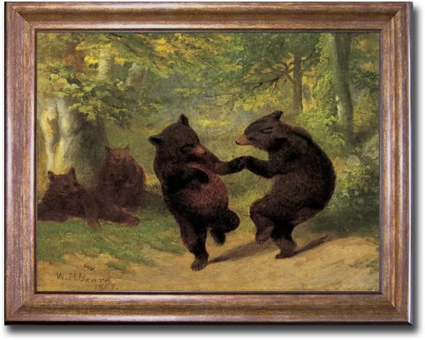 Bronze-Gold Framed Dancing Bears by Beard Canvas Art (16 in x 20 in ...