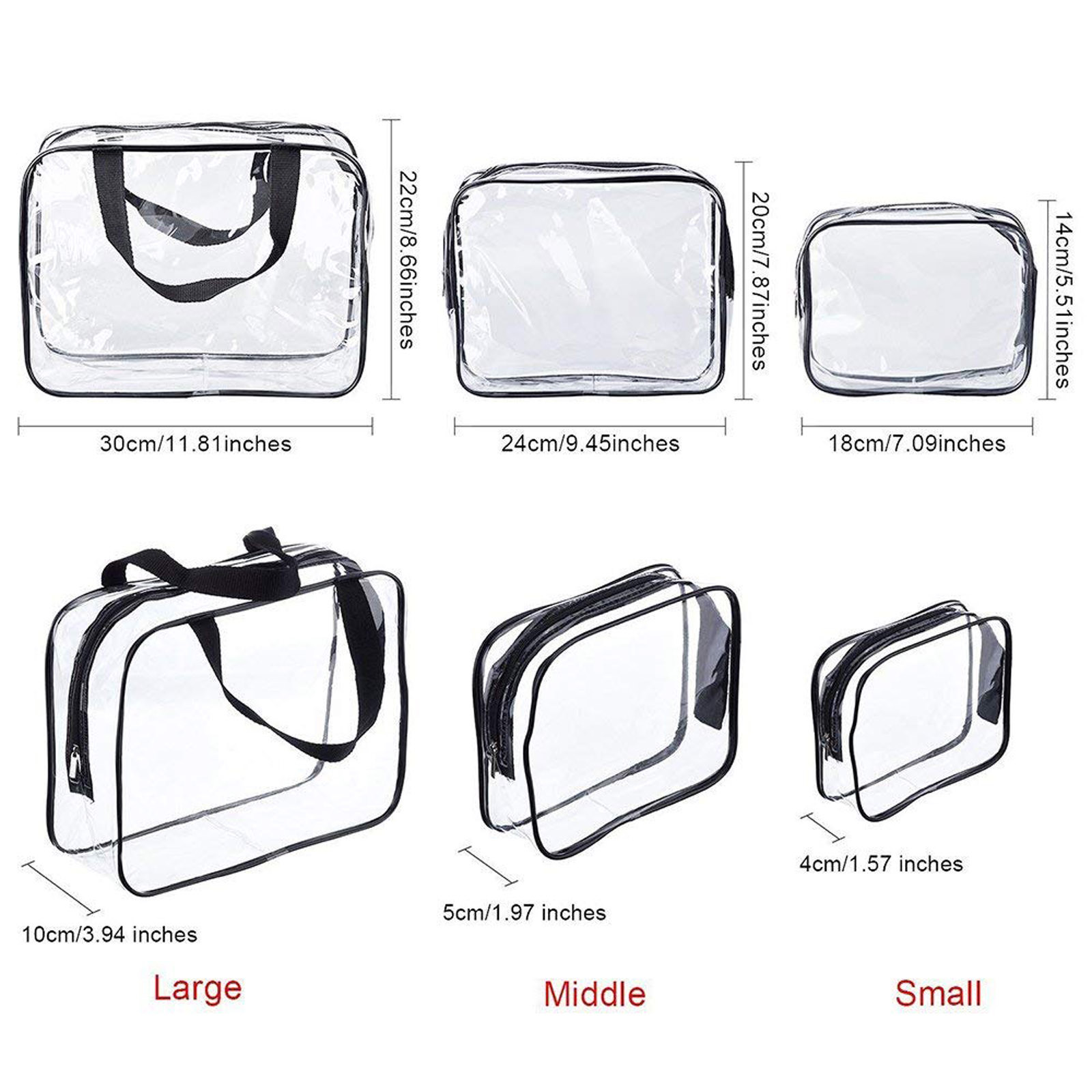 Clear Toiletry Bag 3 PcsTSA Approved Travel Carry On Airport Airline clear-toiletry-bag-3-pcstsa-approved-travel-carry-on-airport-airline