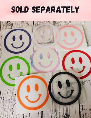 Smiley Face Die Cut Sticker Vinyl DIY Decal for Cup Car Window Tumbler ...