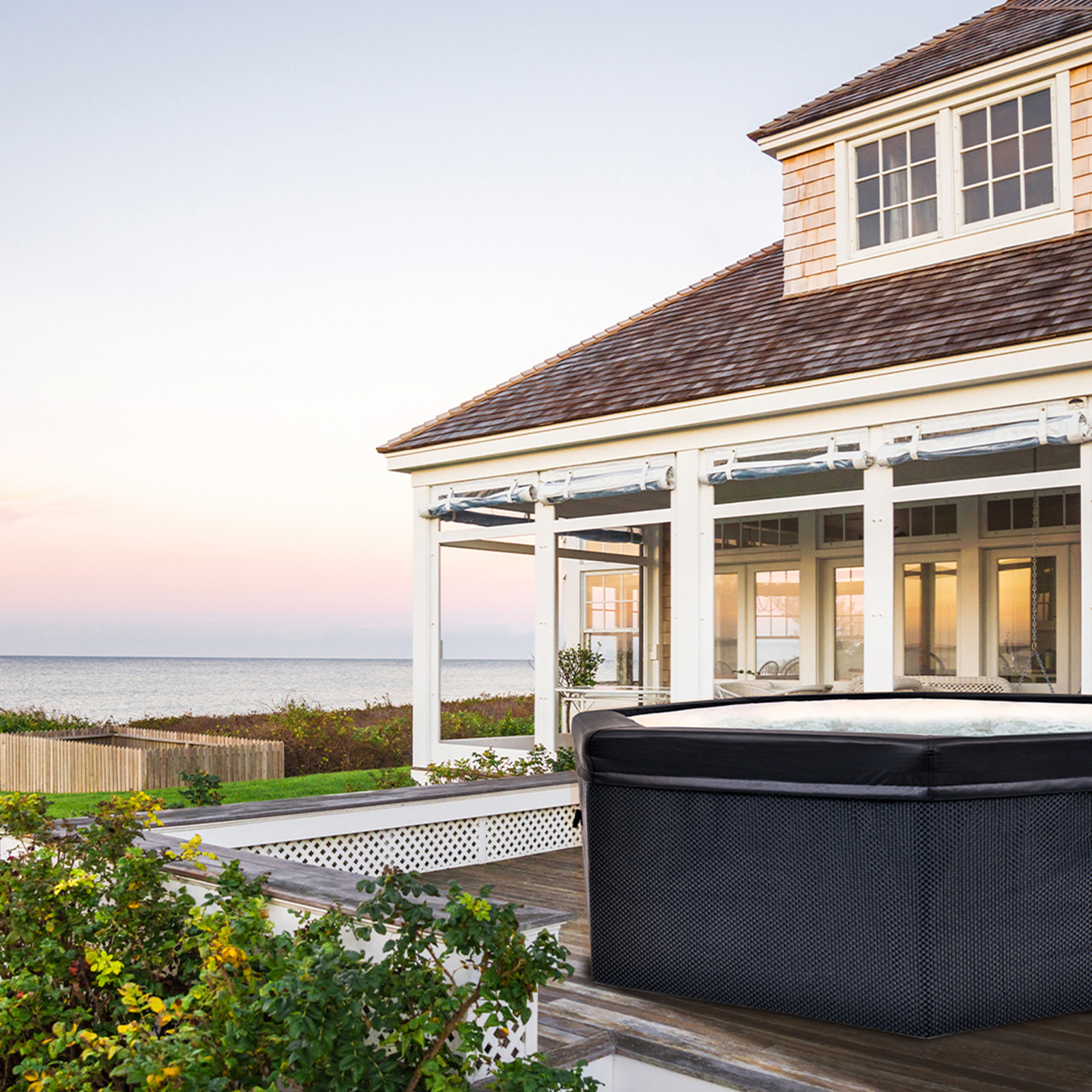 JLeisure Aegean 1,200 Liter 65 inch 6 Person Rigid Foam Wall Hot Tub ...