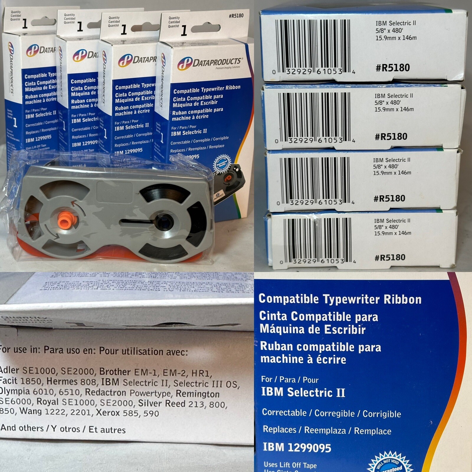 Lot Of Four IBM Selectric II Compatible Typewriter Ribbon Correctable # ...