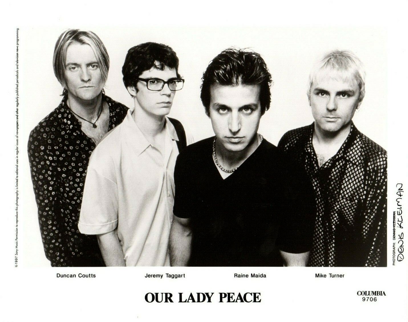 OUR LADY PEACE BAND PROMO PHOTO #2 publicity press 8X10 Clumsy Superman ...