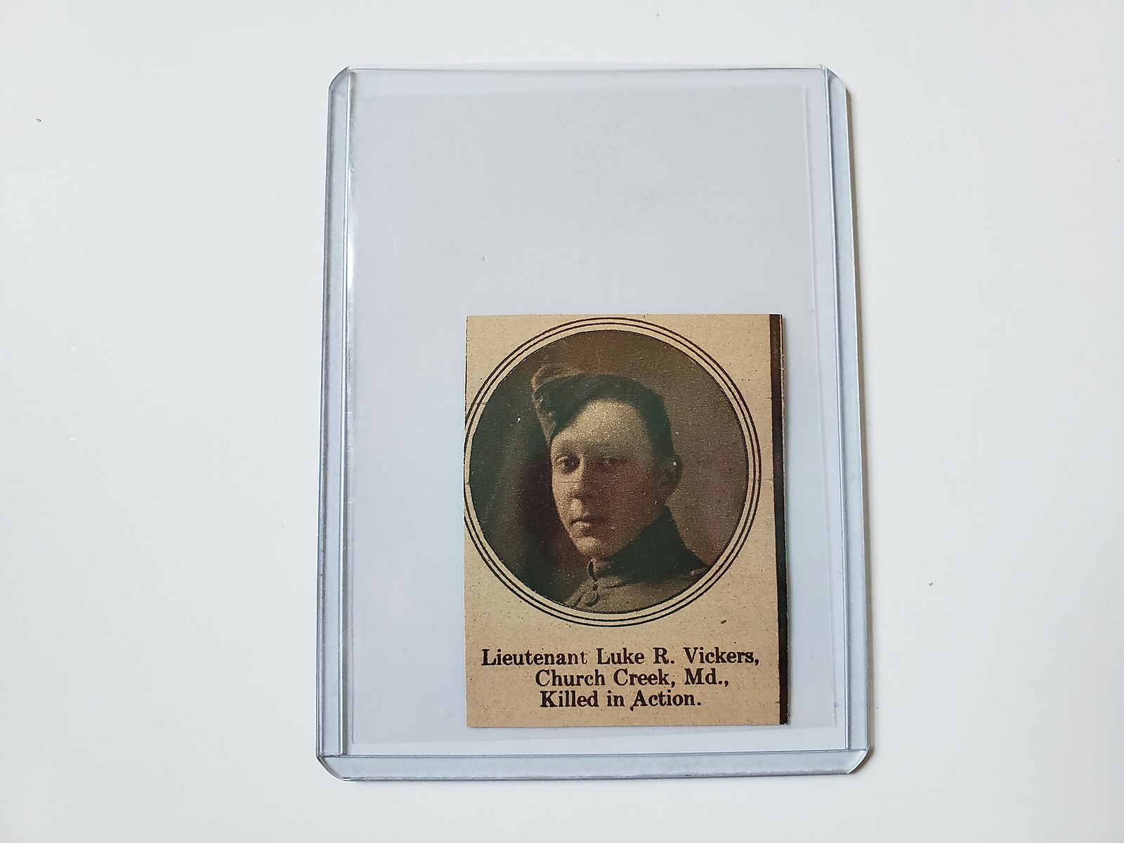 Lieutenant Luke R. Vickers Church Creek Maryland 1918 World War 1 WW1 ...