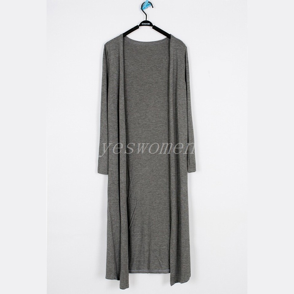 Women Long Sleeve Open Front Cardigan Tops Knit Long Sweater Coats With ...