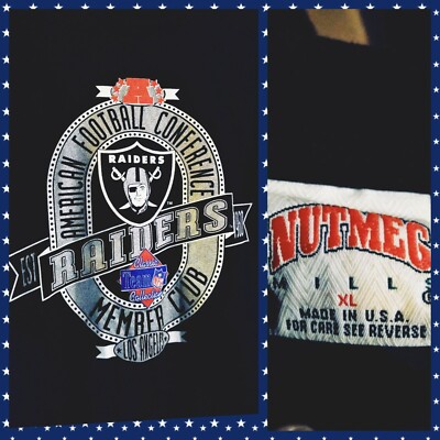 NEW 1991 NUTMEG Team NFL Los Angeles Raiders Members Club Shirt Hip Hop ...