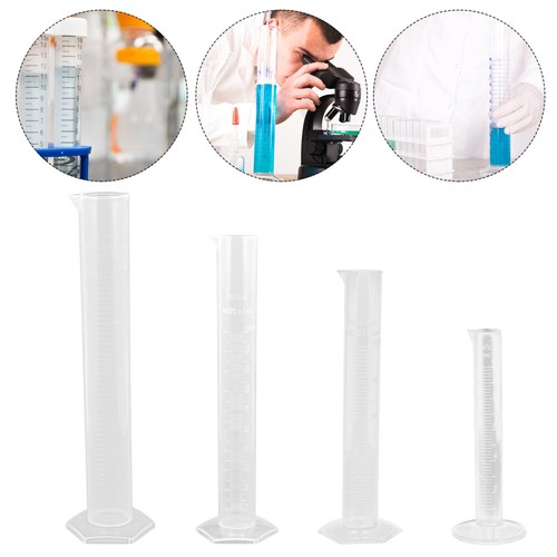 4 Pcs 250m Measuring Cylinder Science Measuring Tube Laboratory Test ...