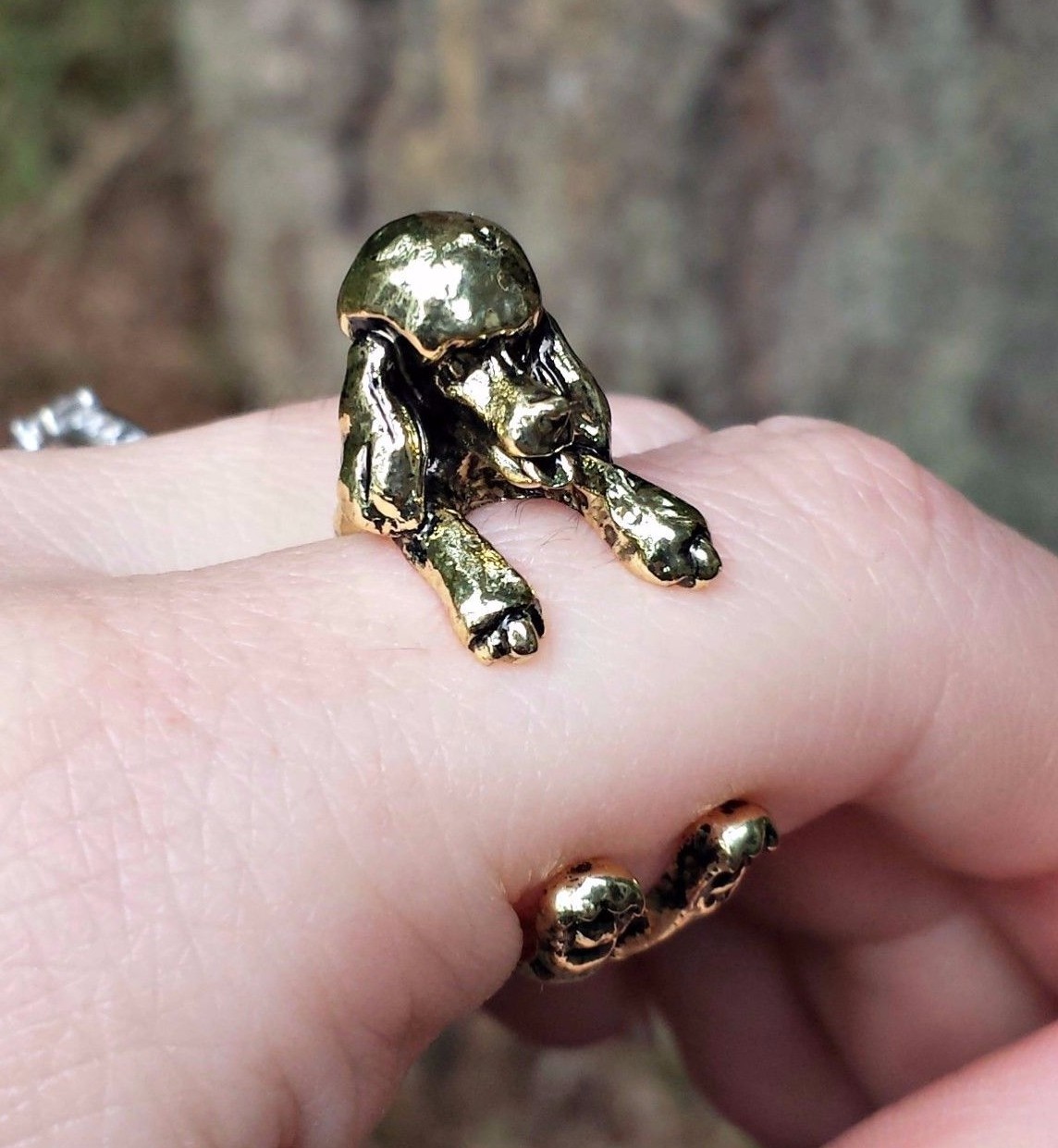 Poodle Ring - Adjustable Wrap Dog Ring - Silver, Black, Gold Animal Pet ...