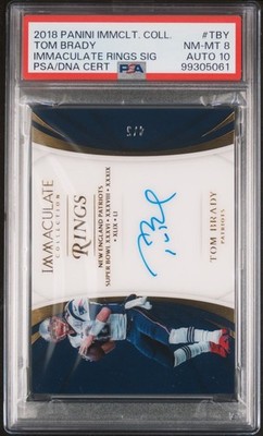 2018 Panini Immaculate #RA-TBY Tom Brady Immaculate Rings Auto 4/5 PSA ...