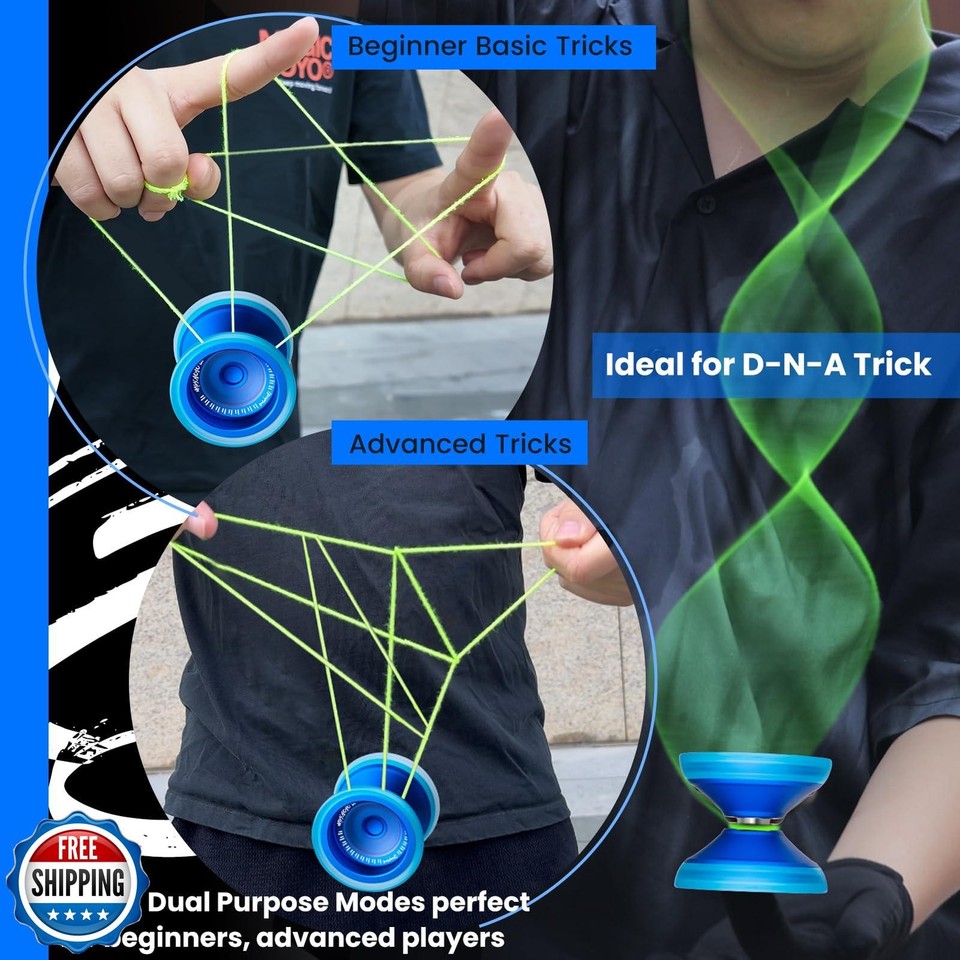 MAGICYOYO V13 DEEPSPIN Bi-Material Yoyo for Kids 8-12, Dual-Function ...