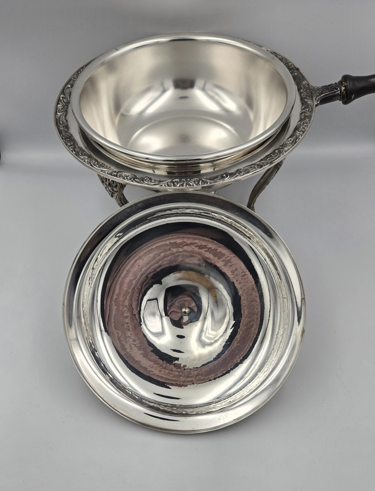 Vintage WM Rogers & Son Silver Plate Chafing Dish Spring Flower Six ...